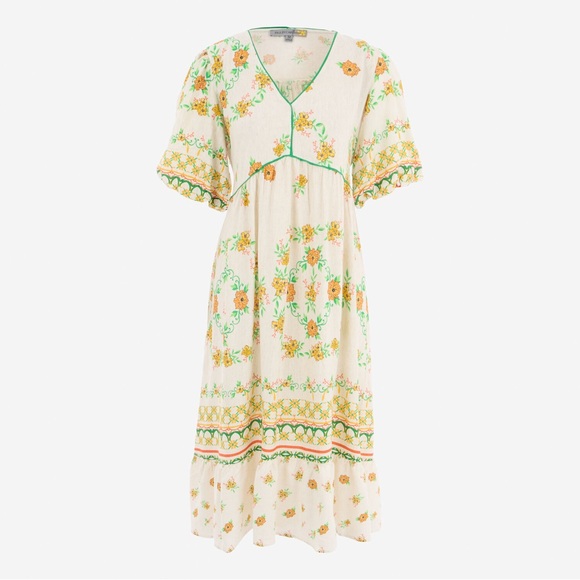 Dresses | Fig Flower Floral Cream Boho Dress | Poshmark